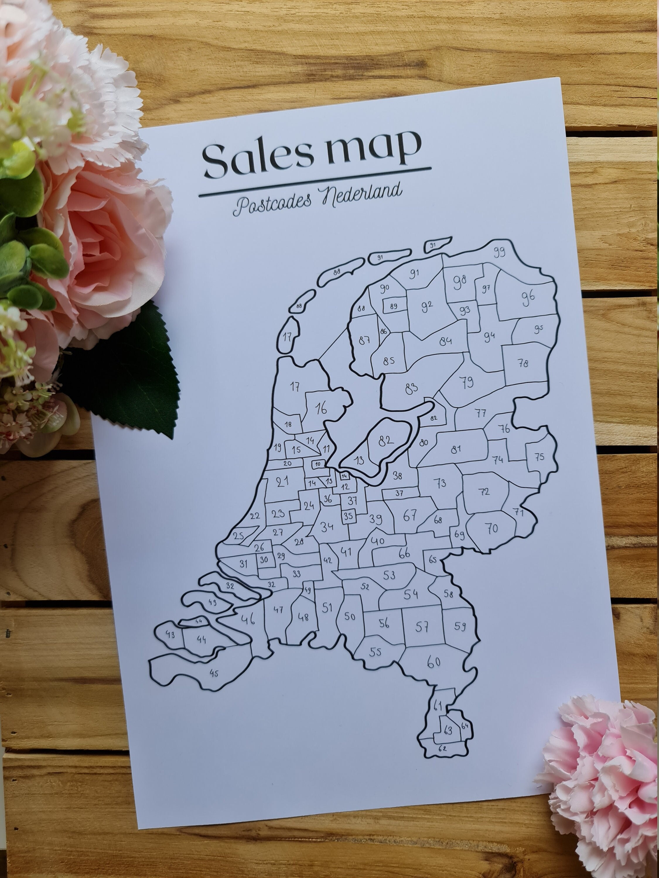 Sales map | Postcodes Nederland | PDF | Kleurplaat - Etsy Nederland