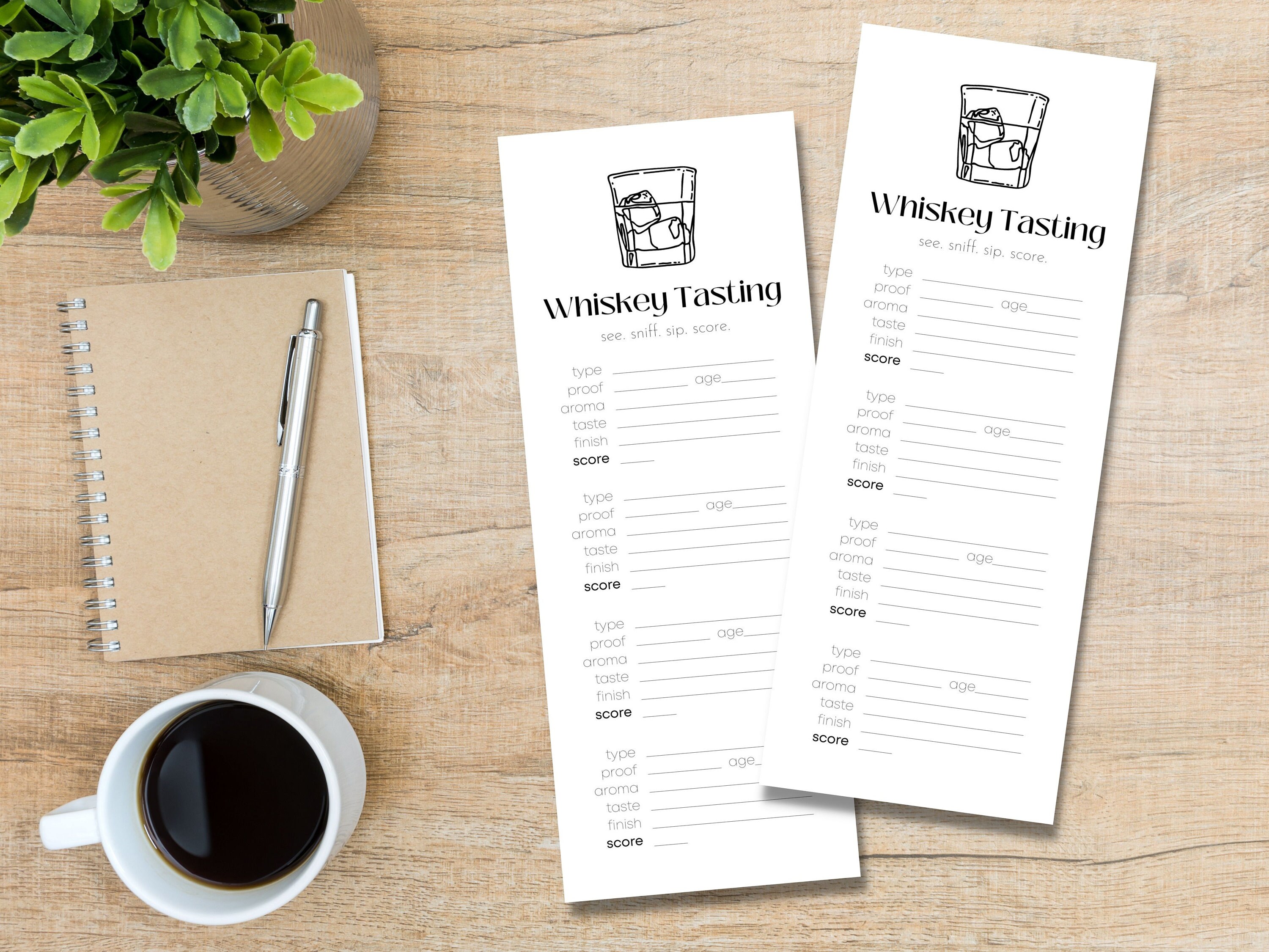 Printable Whiskey Tasting Scorecards, Whiskey Tasting Party, Whiskey ...