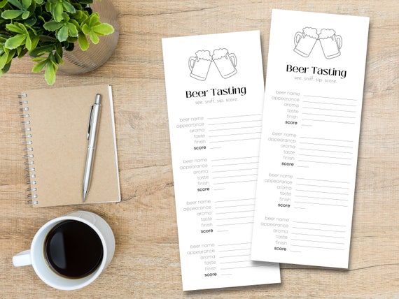 Printable Beer Tasting Scorecards Beer Tasting Party Notes - Etsy