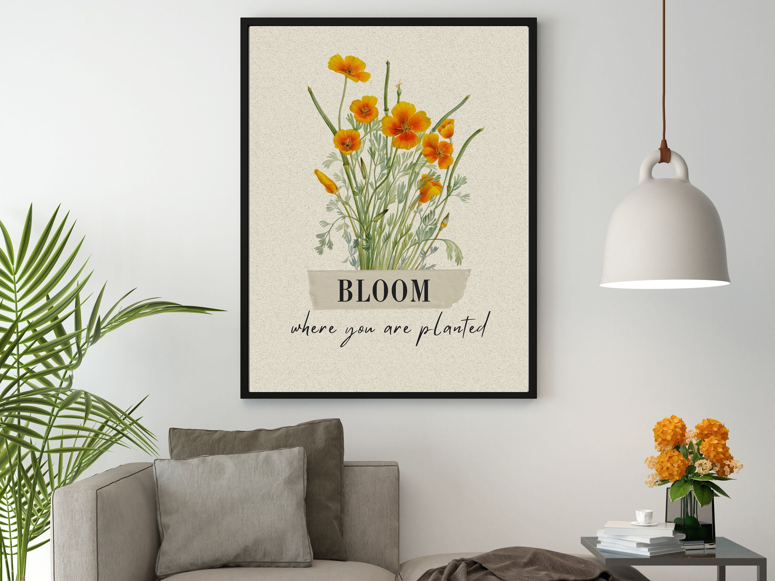 Bloom Where You Are Planted Quote Wall Art Print, Printable Wall Art ...