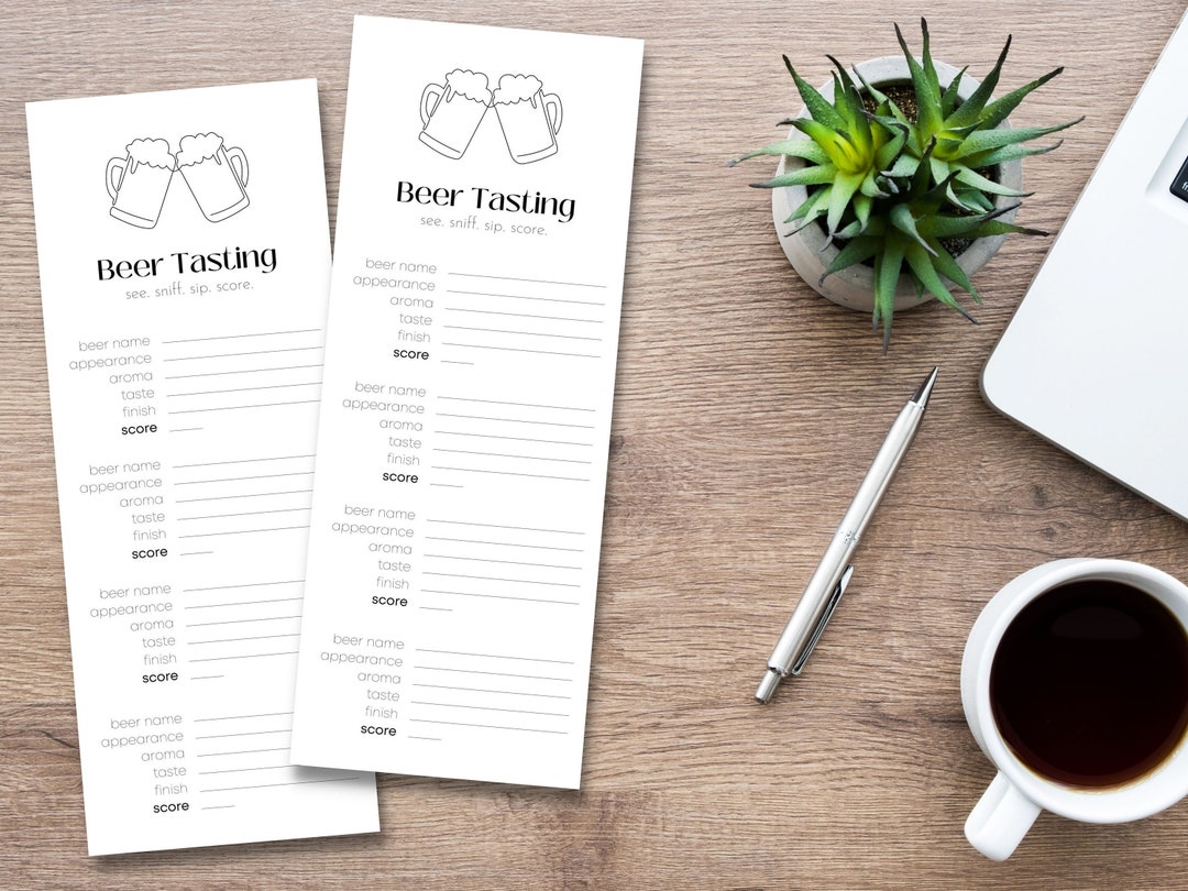 Printable Beer Tasting Scorecards, Beer Tasting Party Notes, Instant ...