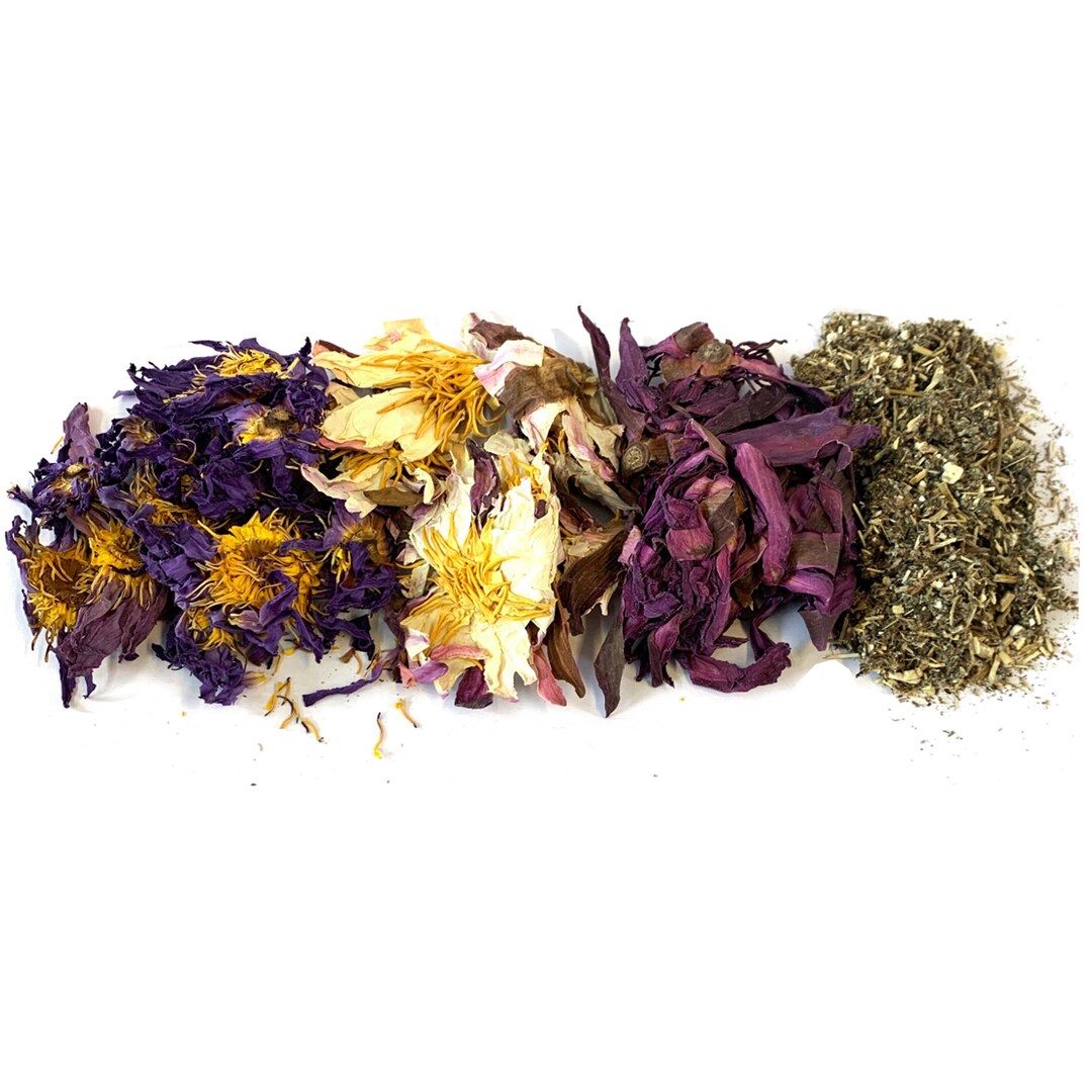 Three Colour Lotus Flowers Blend & Mugwort Premium Herbal Tea Blend ...