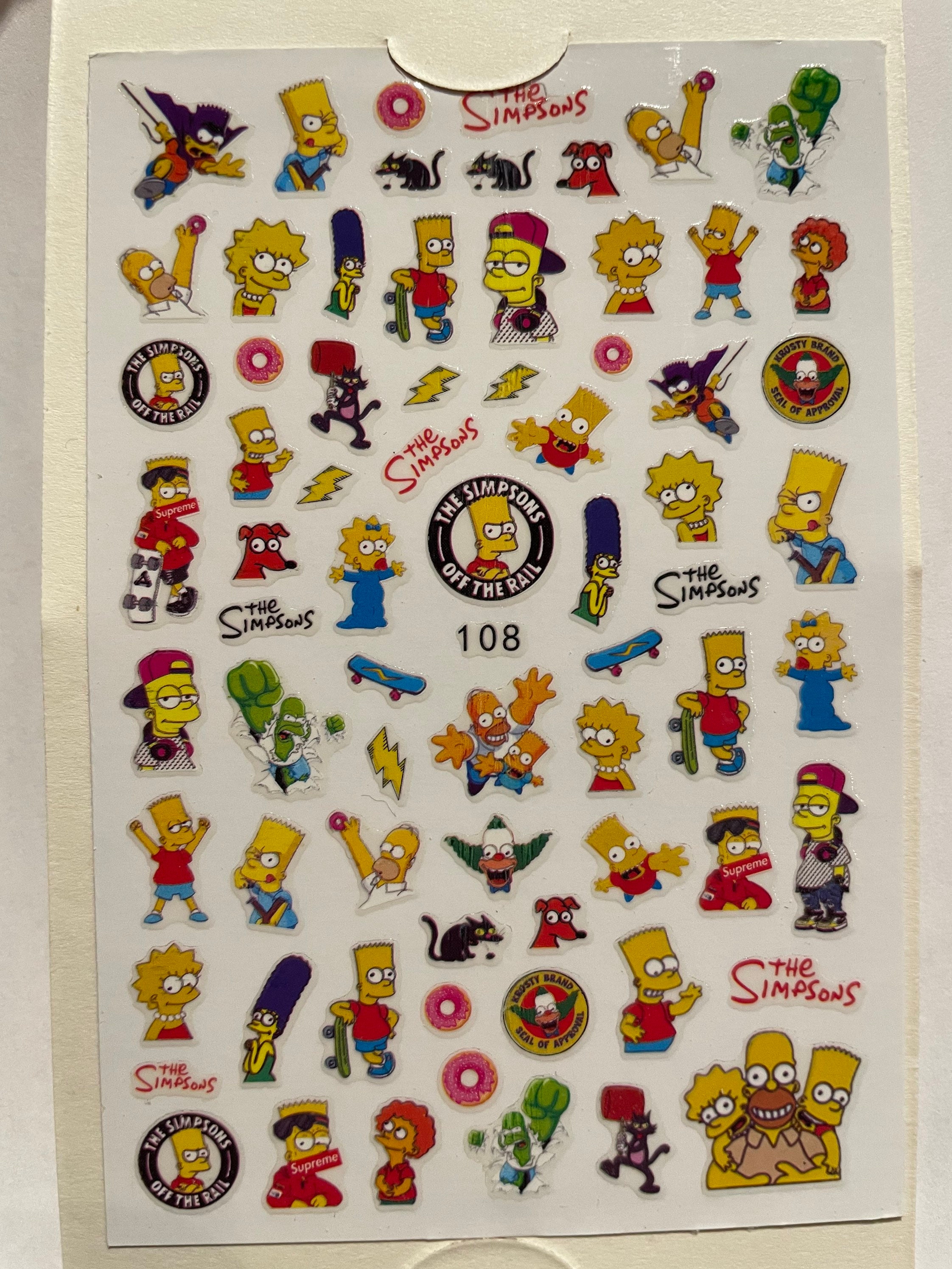 Simpson Nail Stickers - Etsy