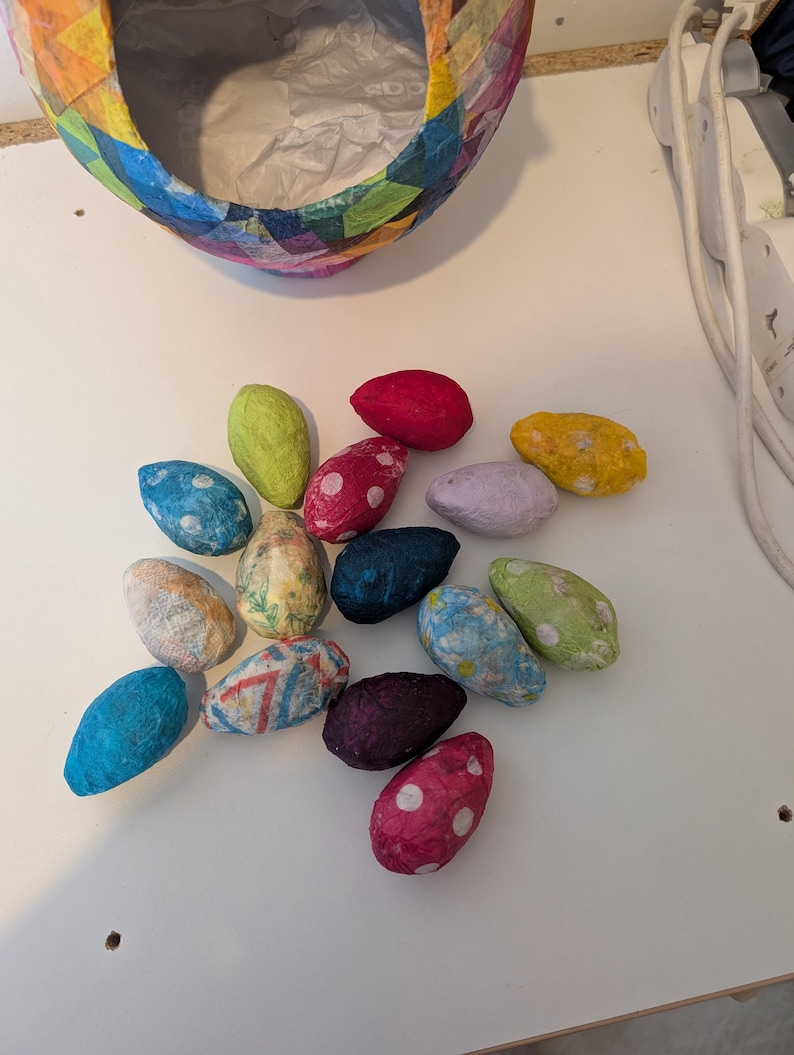 Dreamy Rabbit - Handcrafted Papier-mâché Sculpture, a Colorful and ...
