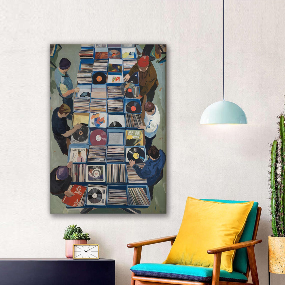 Retro Vinyl Record Store Art Print, Vintage Music Shop Poster - Etsy