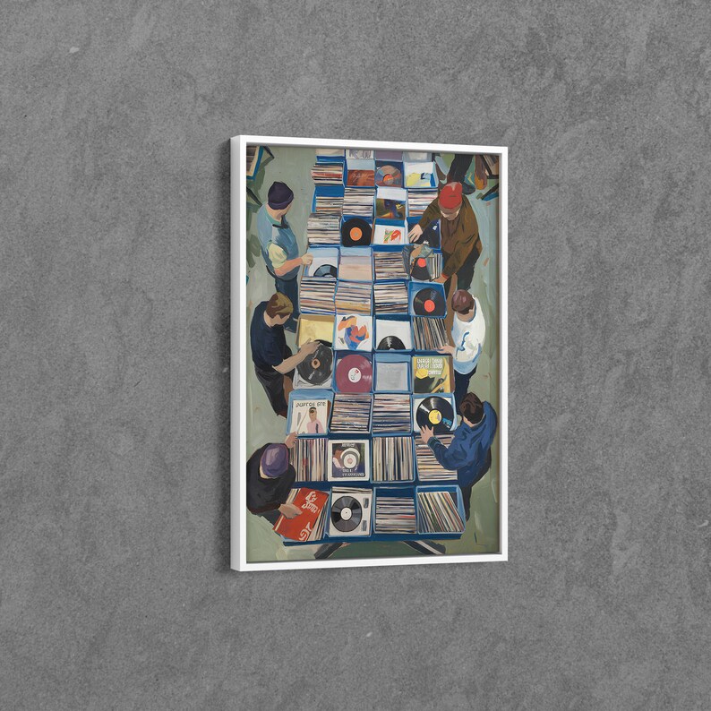 Retro Vinyl Record Store Art Print, Vintage Music Shop Poster - Etsy