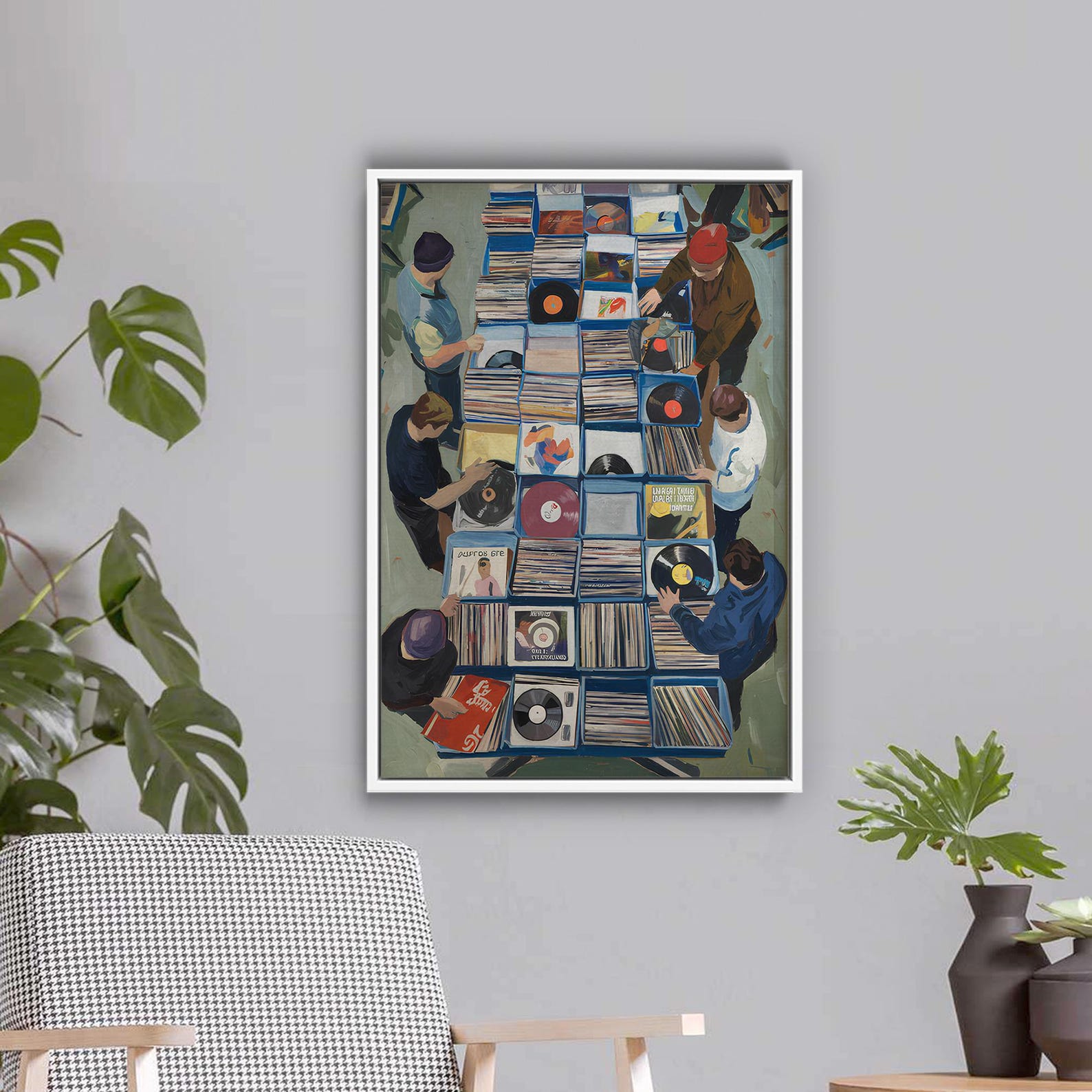 Retro Vinyl Record Store Art Print, Vintage Music Shop Poster - Etsy