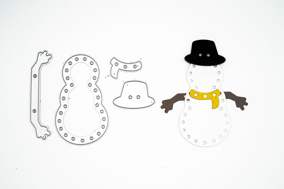 Punching Template: Snowman Craft Set Big Shot Compatible - Etsy