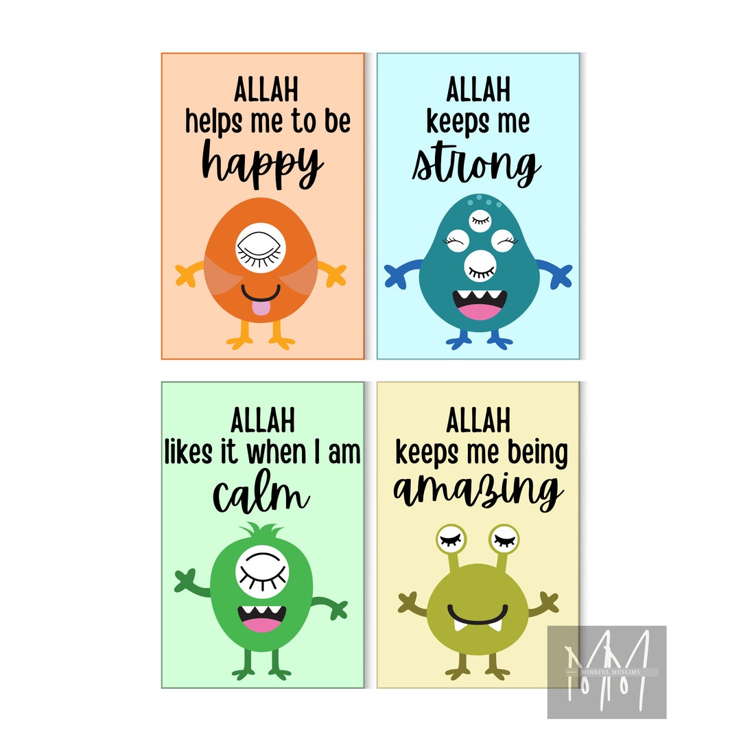 EMPOWERING POSITIVE AFFIRMATION Cards for Muslim Children. Instant ...