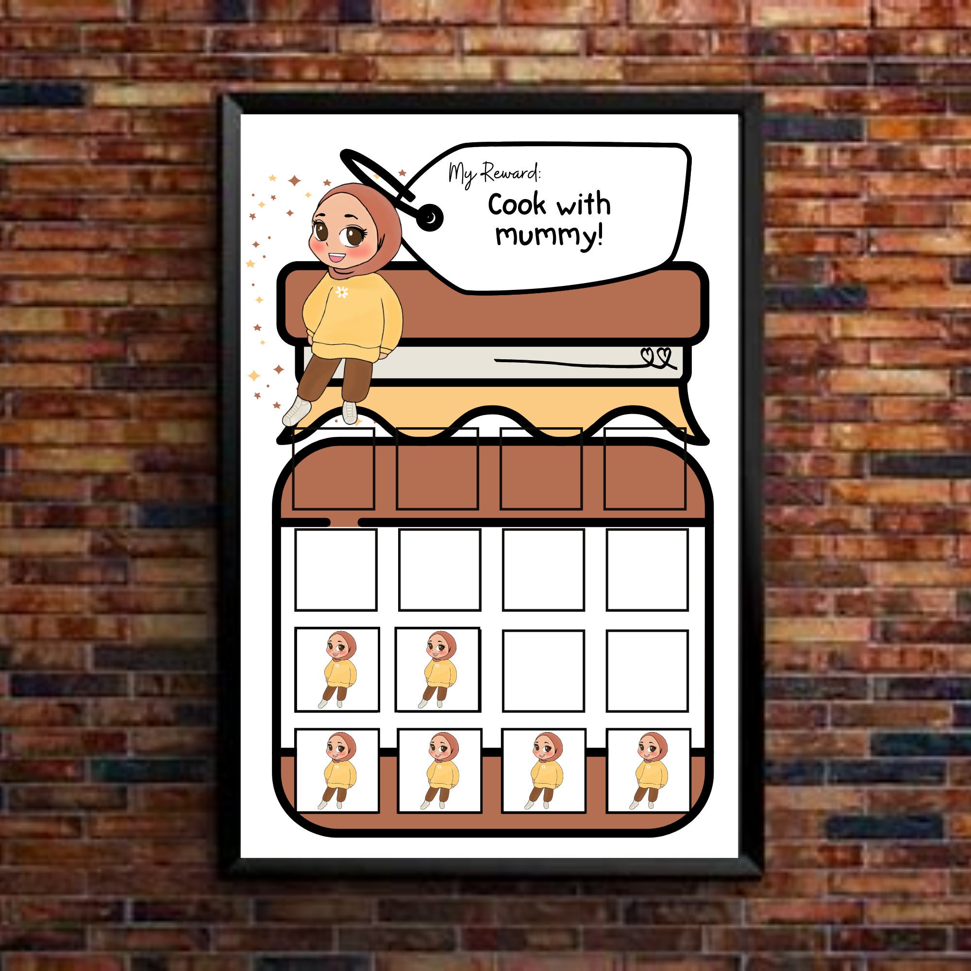 Children's Behaviour/reward Chart - Muslim Girl - Digital Product - Etsy