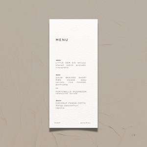 MENU Template | Effortlessly Chic, Sophisticated, Minimalist Menu ...