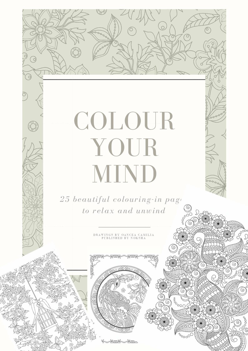 Colouring in Book, Titled Colour Your Mind by Noksha - Etsy Australia