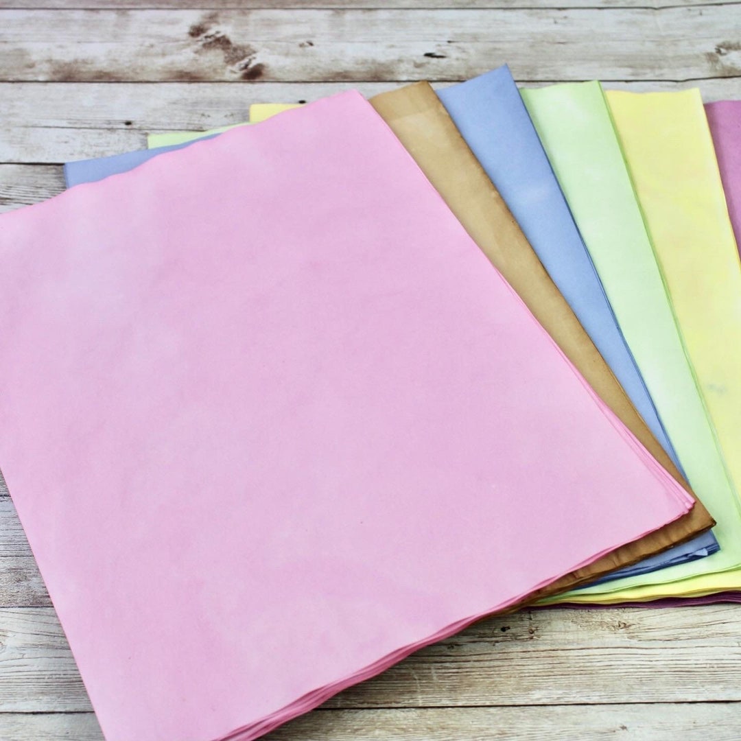35 Sheets of Pastel Dyed Paper - 5 of Each Color - Tea Dyed - Stained ...