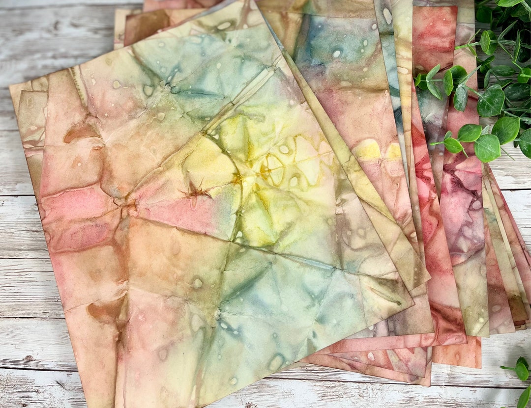 15 Sheets of Crinkly Pastel Marble & Coffee Dye Paper - Grungy - 8.5 X ...
