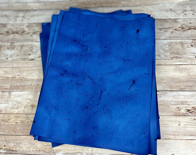 20 Sheets of Speckled Blue Dyed Paper - Only 1 Batch Available - 8.5x11 ...