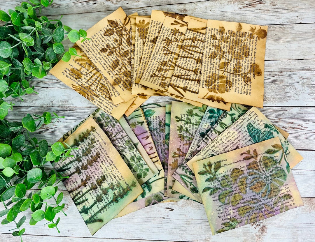 Mini Botanical Book Pages 20 Sheets of Coffee Dye - 4.75 X 3.6" Paper ...