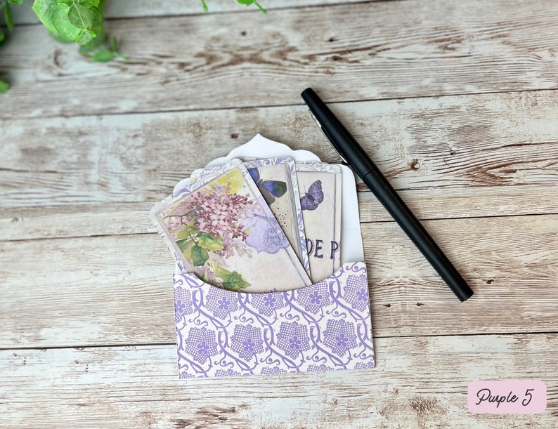 6 Floral Purple Sticker Set Vintage Die Cut Stationary - Etsy