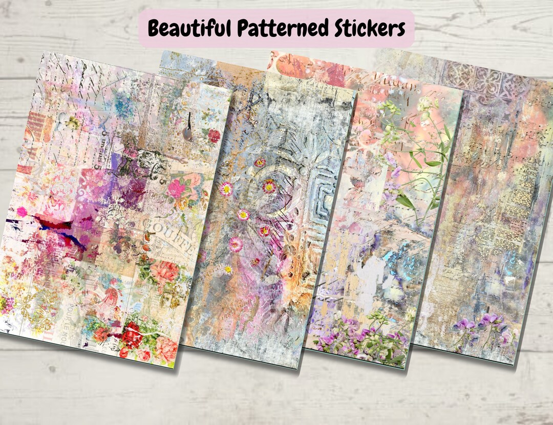 8 - 16 Beautiful Vintage Paper Sticker Set - Scrapbooking - Die Cut ...