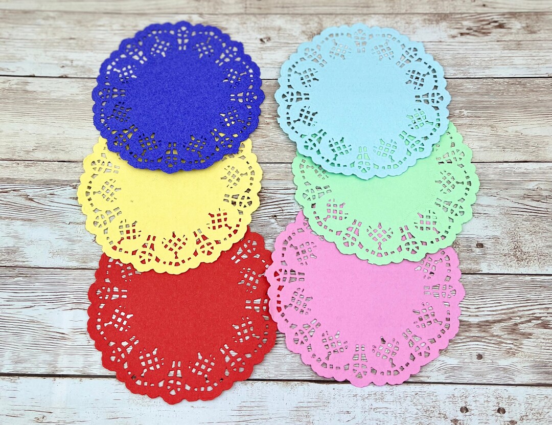 12 Mini Doilies - 4.5" in - 2 Each Color - Stationary -journal Paper ...