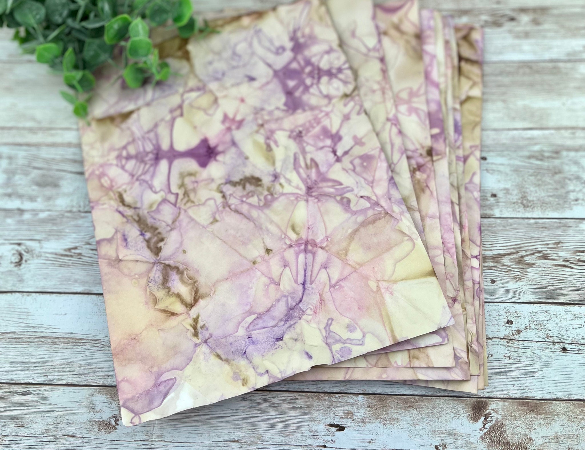 15 Sheets Pink Purple Crinkly Marble Coffee & Color Dye Paper - Etsy