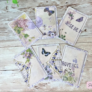 6 Floral Purple Sticker Set Vintage Die Cut Stationary - Etsy