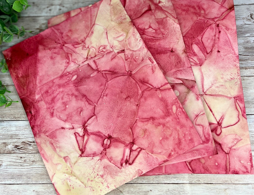 15 Sheets of Crinkly Marble Red & Coffee Dye Paper - Grungy - 8.5 X 11 ...