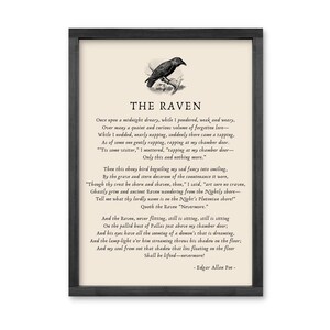 Edgar Allan Poe Print, Printable the Raven Poem Poster, Digital Wall ...