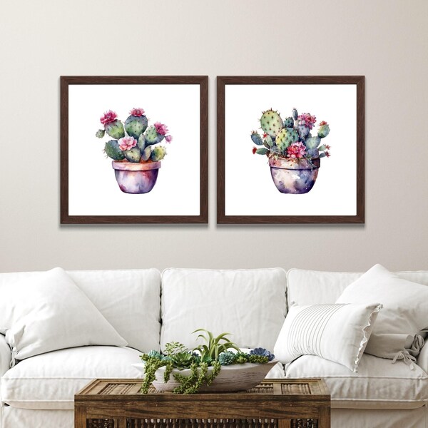 Square Cactus Art - Etsy