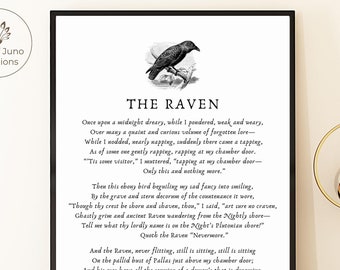 The Raven Edgar Allan Poe Poem Digital Download Typography Print Home ...