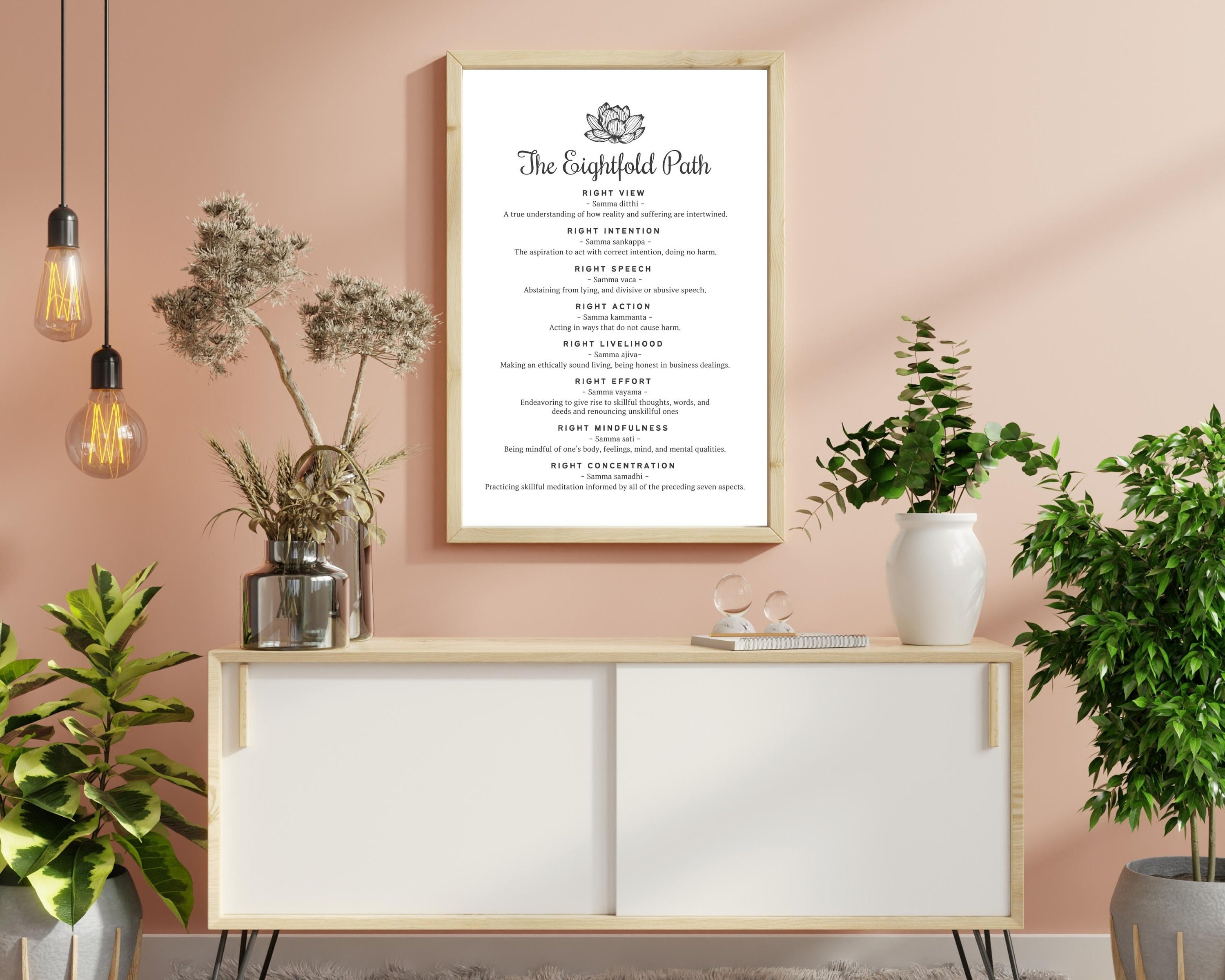 Eightfold Path Buddhism Print Printable Buddha Wall Art - Etsy