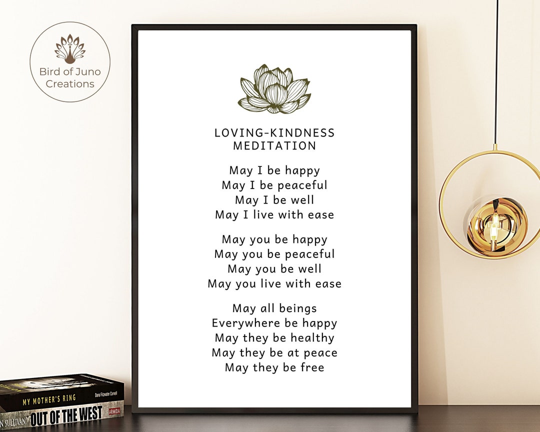 Metta Prayer Print, Printable Loving Kindness Meditation Wall Art ...