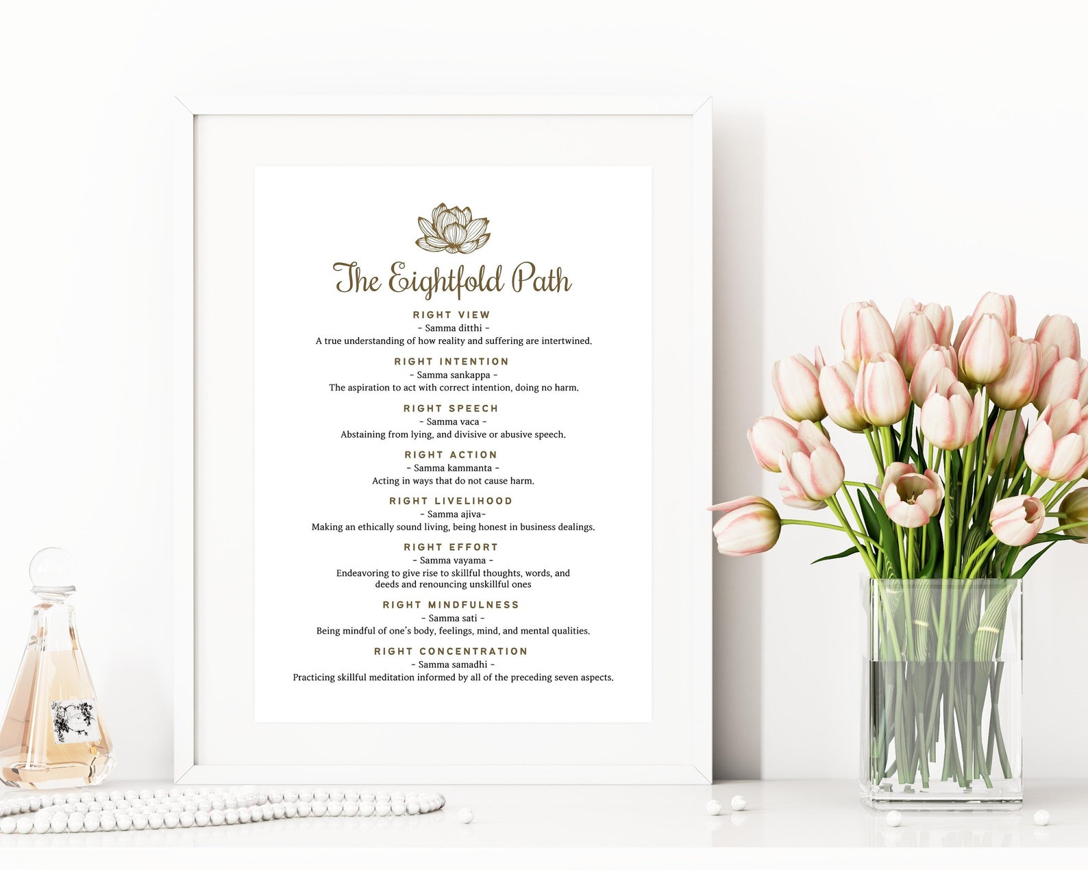 Eightfold Path Buddhism Print Printable Buddha Wall Art - Etsy