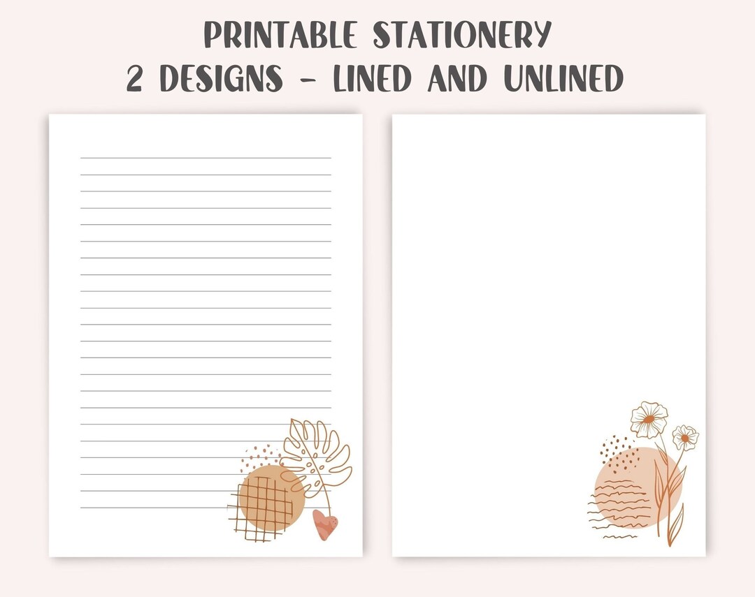 Printable Boho Writing Paper Bohemian Terracotta Flowers - Etsy