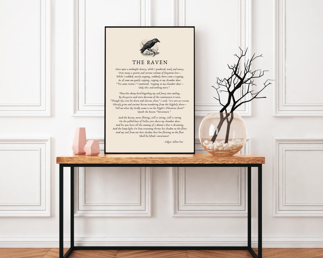 Edgar Allan Poe Print, Printable the Raven Poem Poster, Digital Wall ...