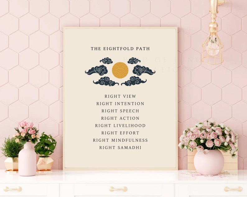 Eightfold Path Buddhism Print Printable Buddha Wall Art - Etsy