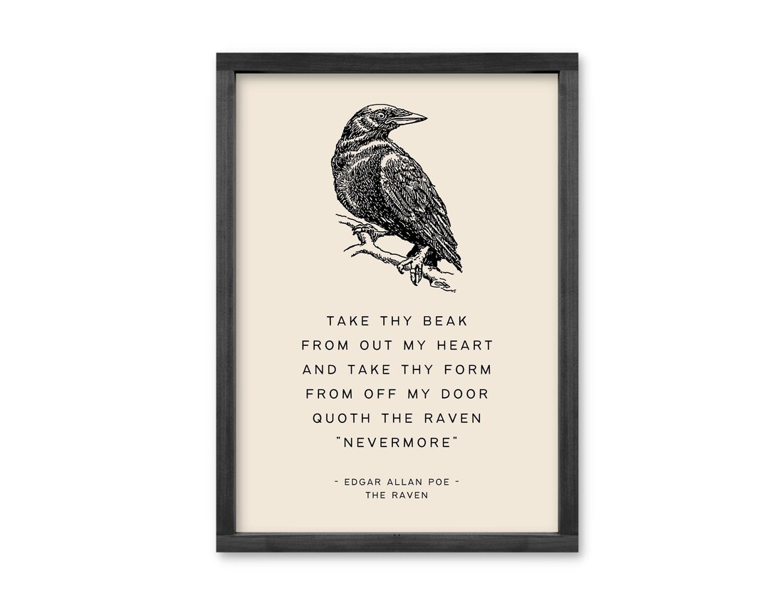 Edgar Allan Poe Print, Printable the Raven Poem Poster, Digital Wall ...