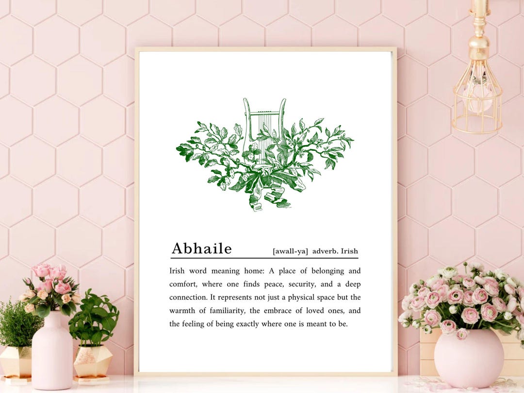 Irish Print, Abhaile Printable Wall Decor, Gaelic Home, Celtic House ...