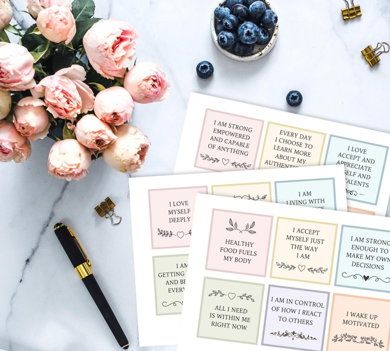 Self Care Affirmation Cards Printable Positive 60 - Etsy