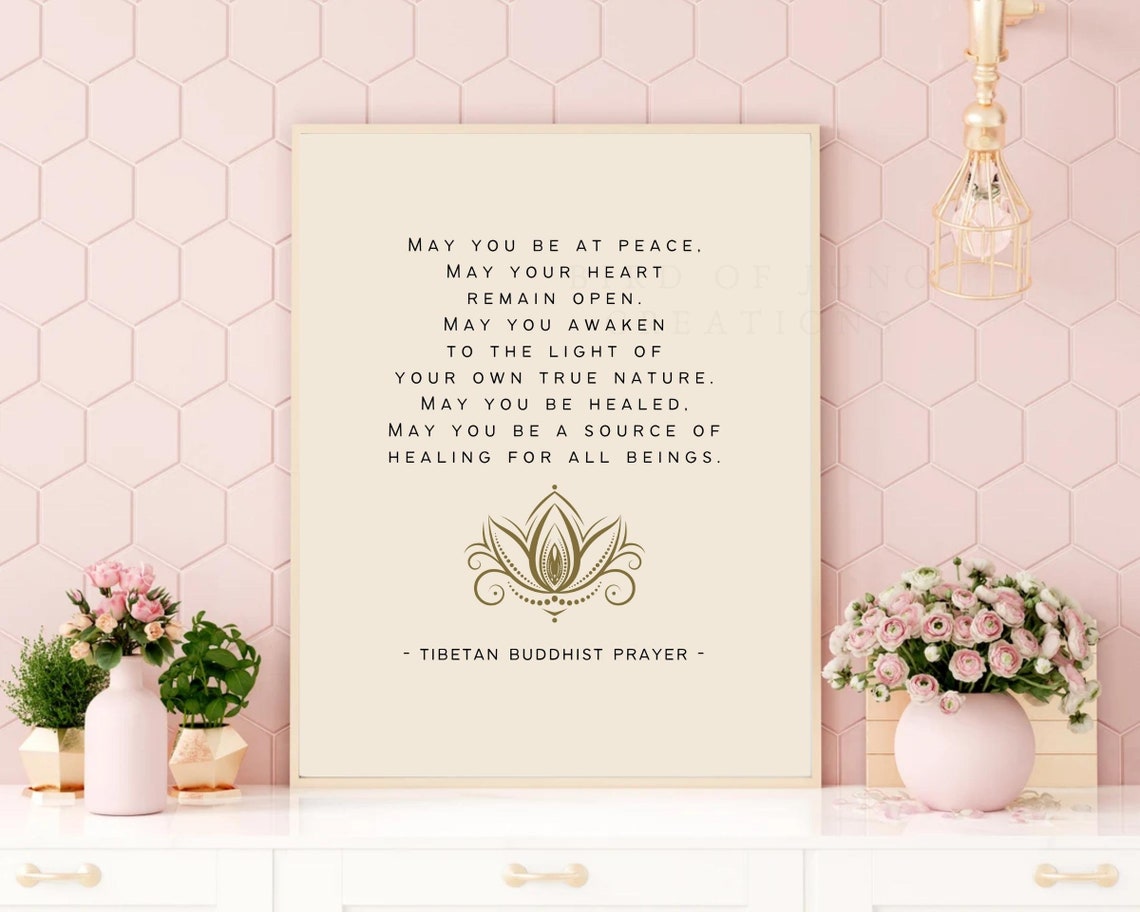 Tibetan Buddhist Prayer Print Printable Lotus Wall Art - Etsy