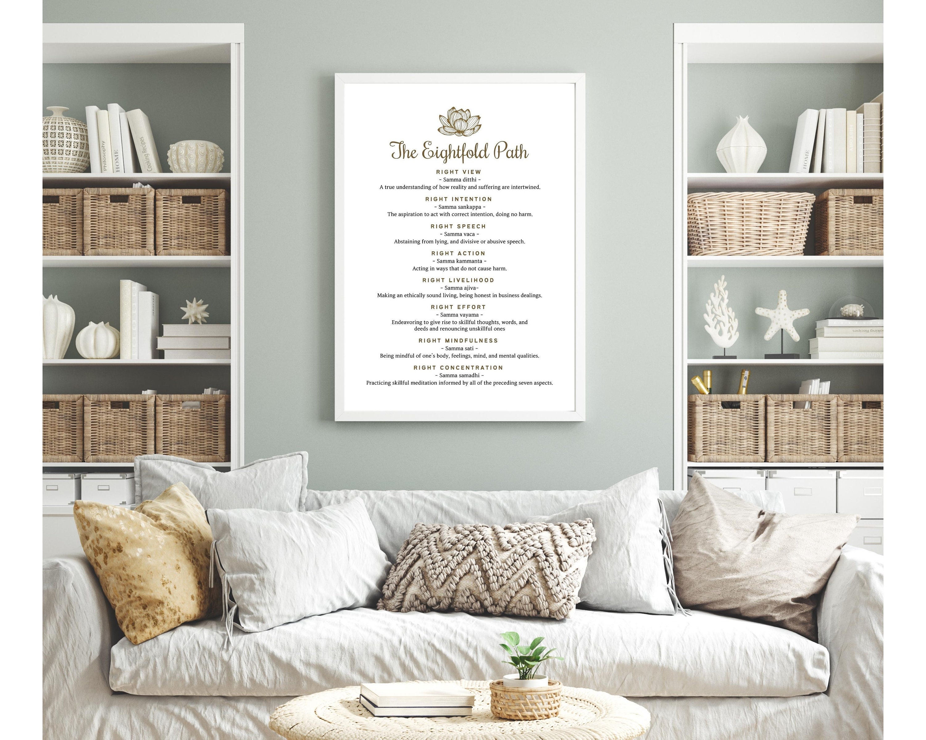 Eightfold Path Buddhism Print Printable Buddha Wall Art - Etsy