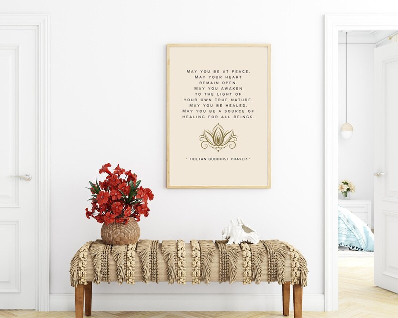 Tibetan Buddhist Prayer Print Printable Lotus Wall Art - Etsy