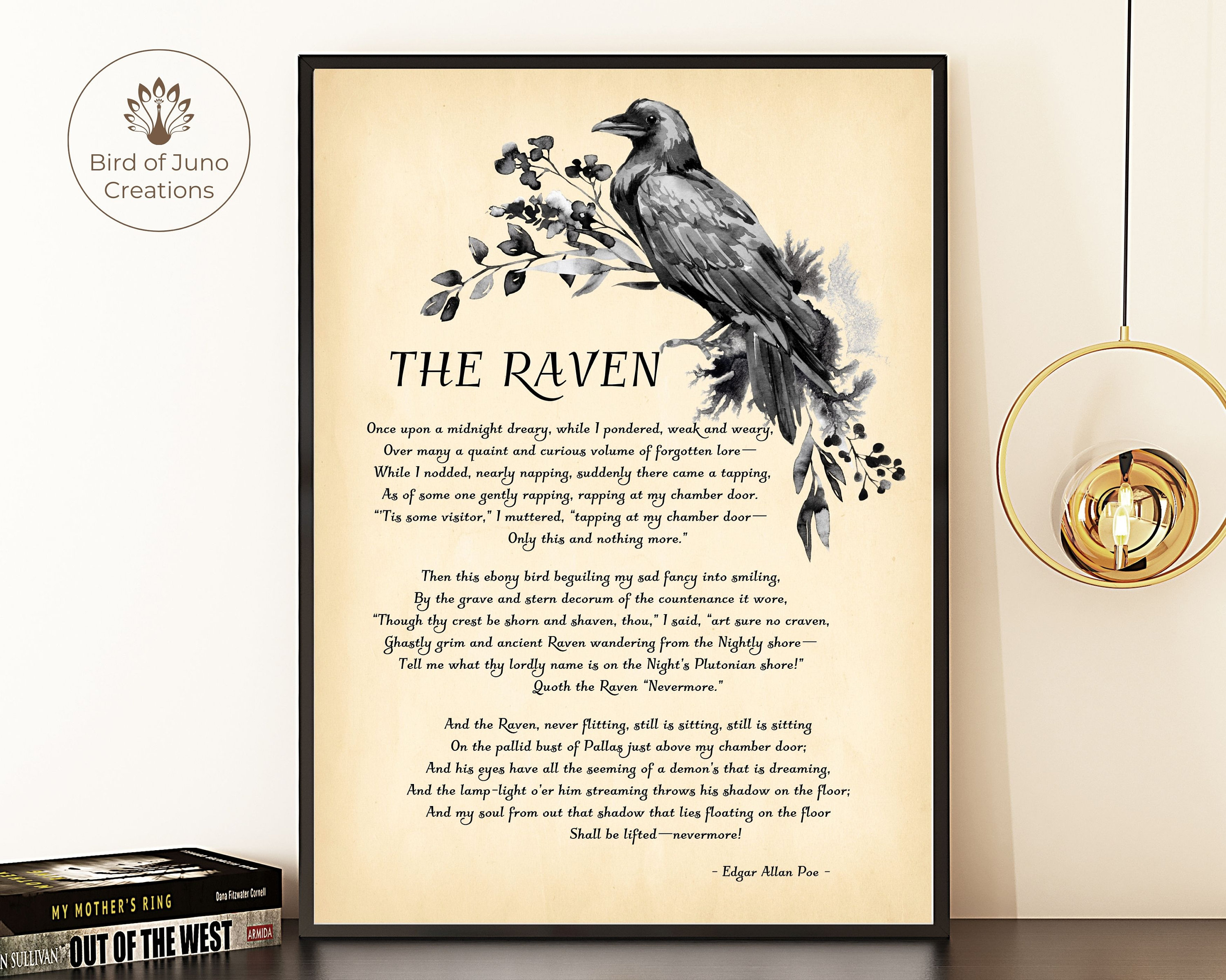 The Raven Poem Print, Edgar Allan Poe Printable Wall Art - Etsy