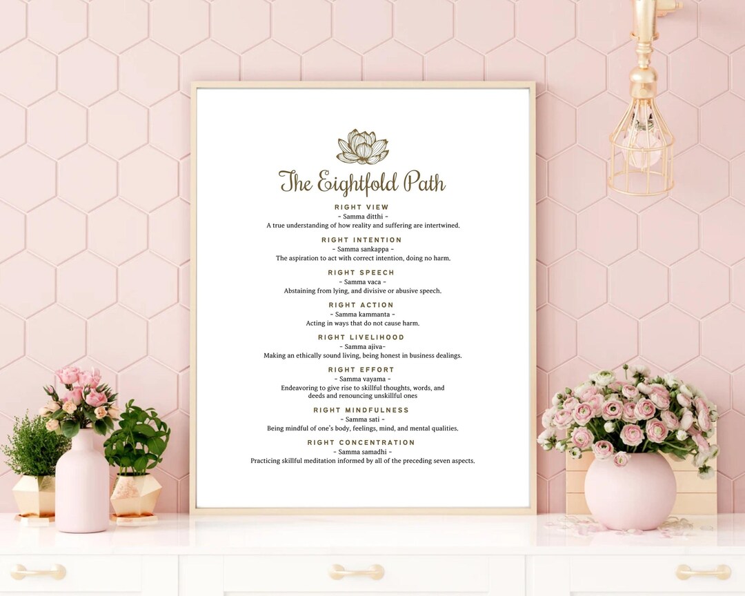 Eightfold Path, Buddhism Print, Printable Buddha Wall Art, Spiritual ...