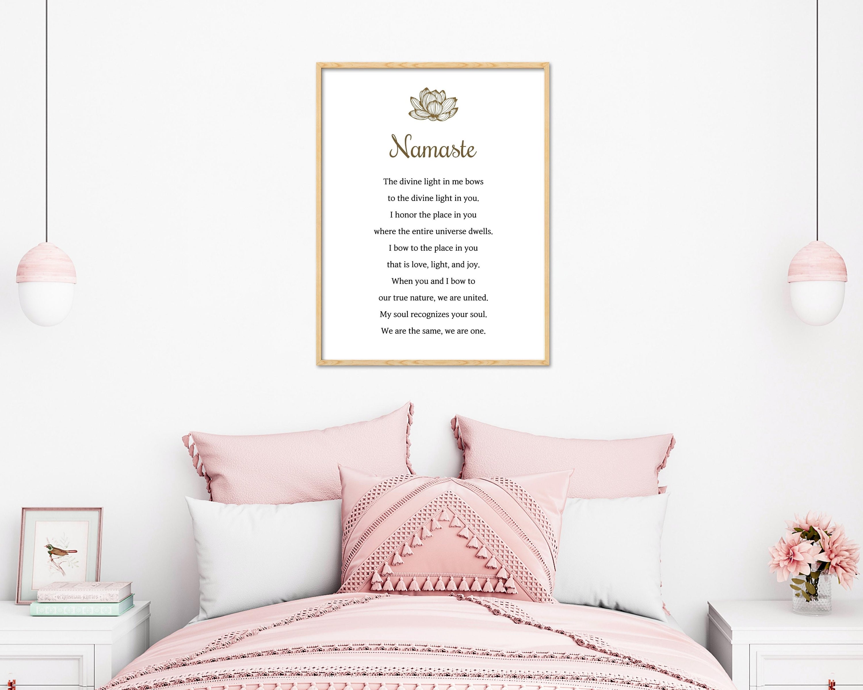 Namaste Print, Lotus Flower Printable Yoga Wall Art, Meditation Poster ...