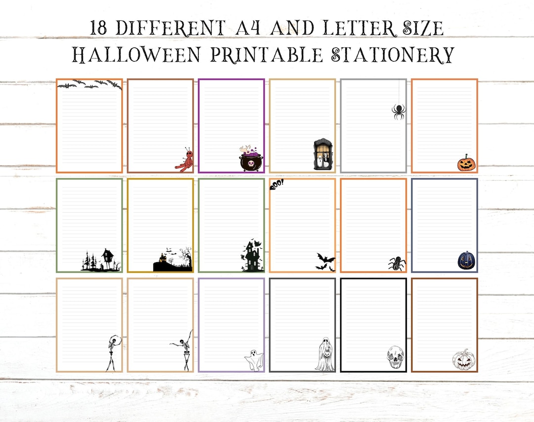 Halloween Writing Paper 18 Halloween Prints Printable - Etsy