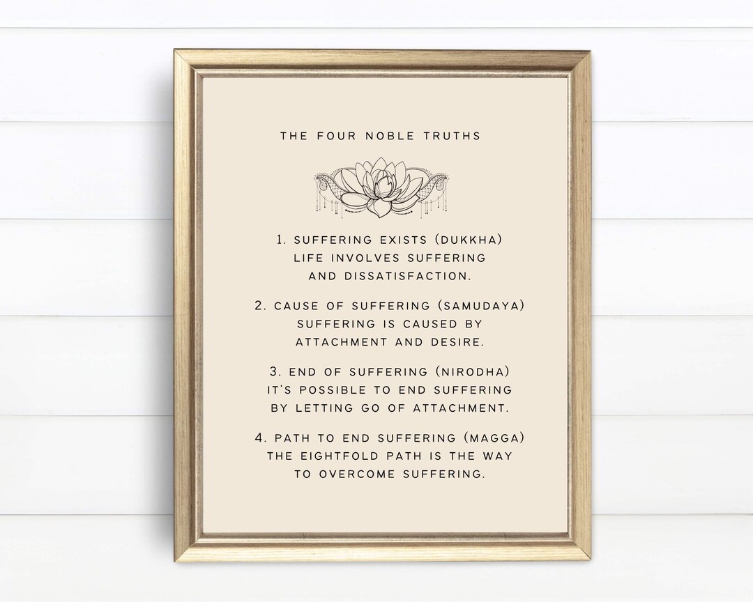 The Four Noble Truths Print, Printable Buddhism Wall Decor, Buddha ...