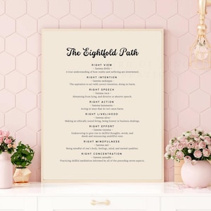 Eightfold Path, Buddhism Print, Printable Buddha Wall Art, Spiritual ...