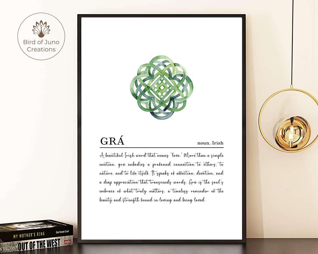 Irish Print, Gra Love Definition Printable Wall Decor, Gaelic Home ...