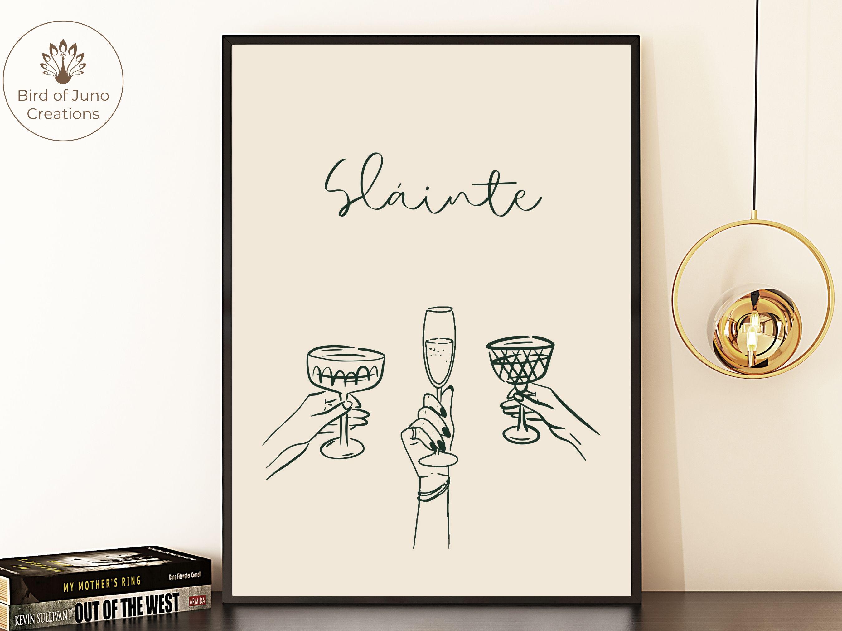 Slainte Print, Irish Saying Wall Art, Cheers Printable Wall Decor ...