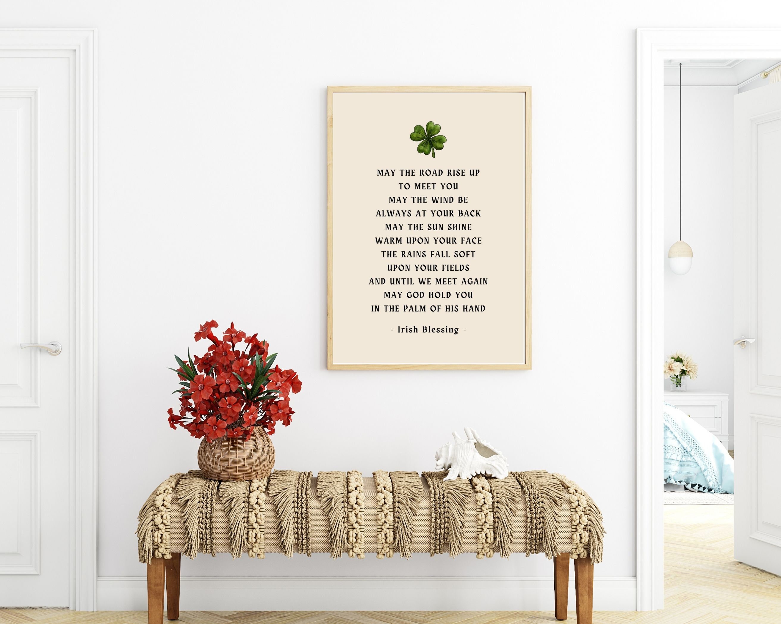 Irish Blessing Clover Print Celtic Prayer Wall Art Digital Download